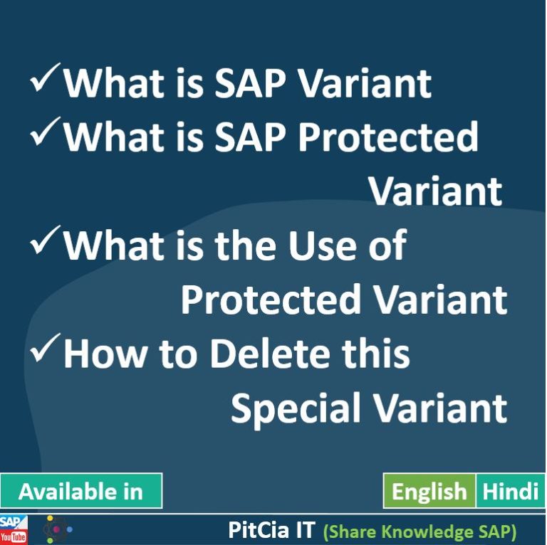 What is Protected Variant and How to Delete in SAP - PitCia IT