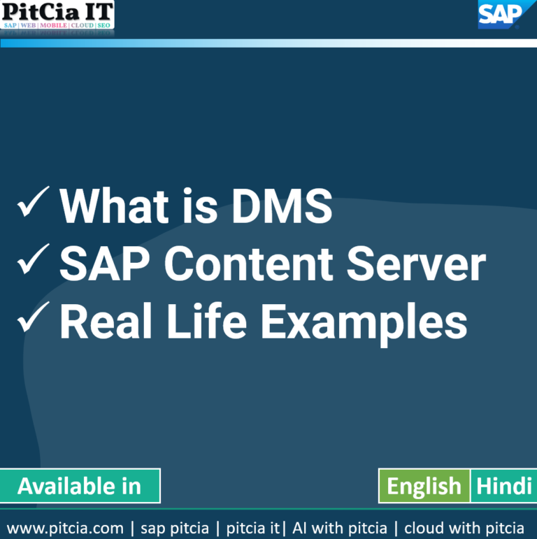 What is DMS, How It is Working, SAP Content Server - PitCia IT